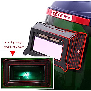 Welding Helmet, Auto Darkening Welding Face Shield, Solar Powered Welder Protective Gear for Arc Tig Mig CT TIG KR, 10 Protective Sheet Inlcuded