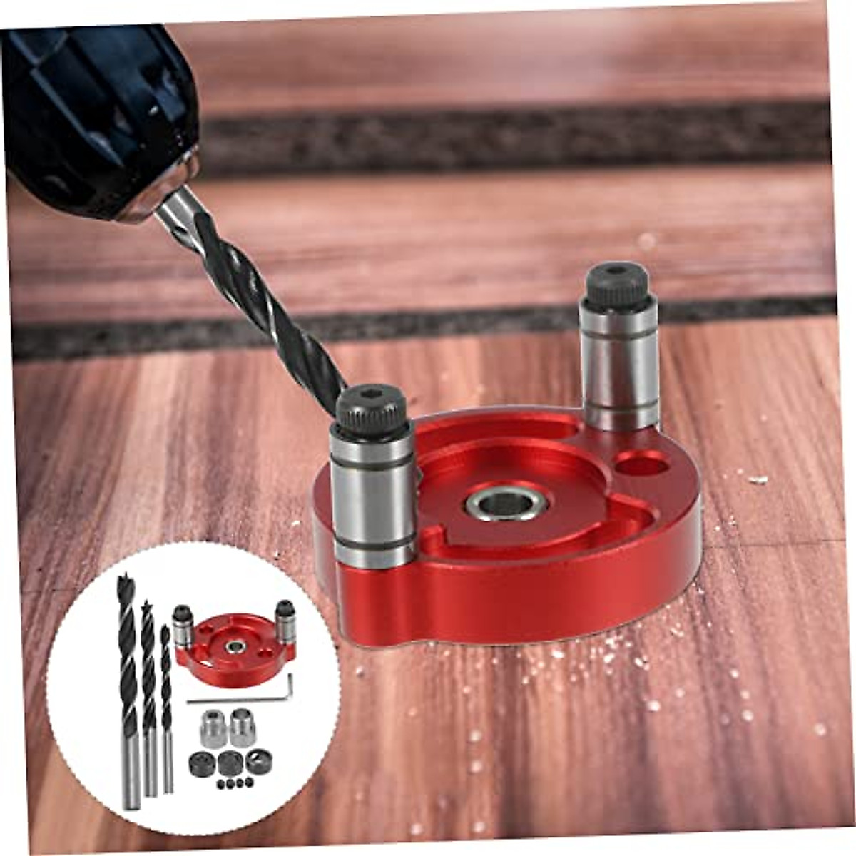 PLAFOPE Pocket Hole Jigs Kit 1 Set Pocket Hole Self Centering Drill Bit Aluminum Alloy Hole Punch Pocket Power Tool Accessory Jigs