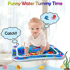 Niskite Tummy Time Water Mat - Baby Water Play Mat Tummy Time Toys,Inflatable Baby Tummy Time Mat for Sensory Development,Baby Toys for 3 6 9 12 Months Infant Boy Girl Gifts