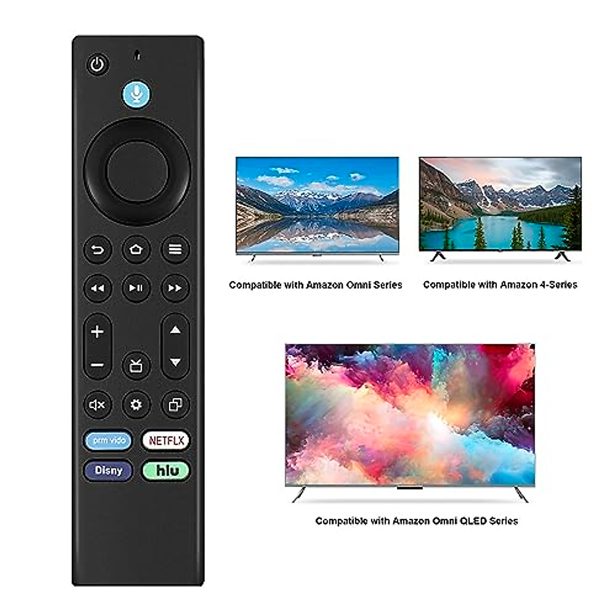 Replacement Voice Remote Control Requires Compatible with Amazon Smart TV Omni Series/ 4-Series/Omni QLED Series, Applicable for Insignia Smart TV/Applicable for Toshiba Smart TV