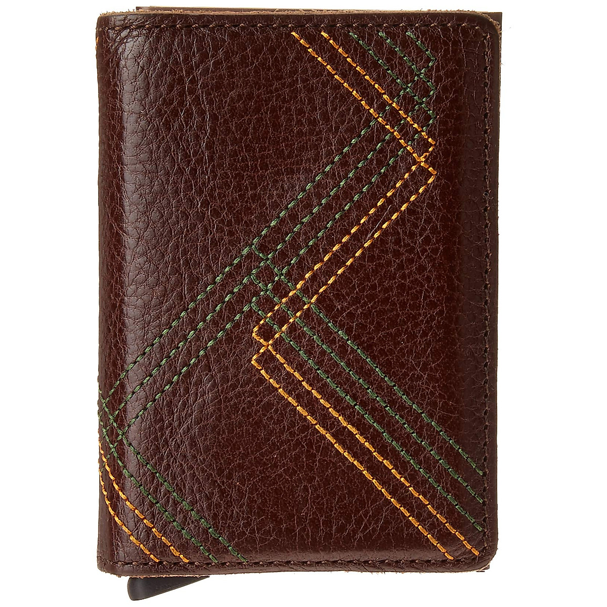 Secrid - Secrid Slim Wallet Stitch Embroidered Vegetable-Tanned (Linea Espresso)