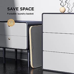 OYTYPIIDR Laundry Hamper, 160L Dirty Clothes Hamper with Removable Bag - Tall Laundry Bin with Lid Organizer for Bedroom, Laundry Room, Beige