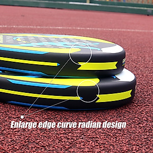 Padel Racket Racquet Carbon Fiber Power Lite EVA Foam POP Tennis Racquets (Black)