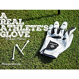 Bionic Gloves –Men’s StableGrip Golf Glove W/Patented Natural Fit Technology Made from Long Lasting, Durable Genuine Cabretta Leather, White, Large