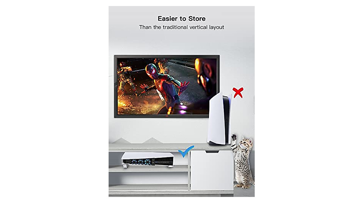 NexiGo PS5 Horizontal Stand with Cooling Fan - Stable & Cool Gaming Setup