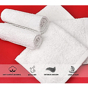Marlin Linens Cotton Washcloth Set of 60 for Bathroom - 12x12 Inches Soft, Absorbent, and Durable Ideal for Bath, Face, and Hands, Gentle on Skin for Home, Gym, and Travel - White