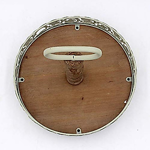 Funly mee Rustic Metal and Wood Single Tier Tray with Handle Farmhouse Decorative Tray(10.2W×10.2D×10.2H) in