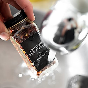 148 Black Minimalist Spice Labels Stickers | Spice Jar Labels Preprinted | White Text on Black Labels | Spice Jars with Label | Herb Stickers Kitchen Pantry Labels | Spice Jar Organization