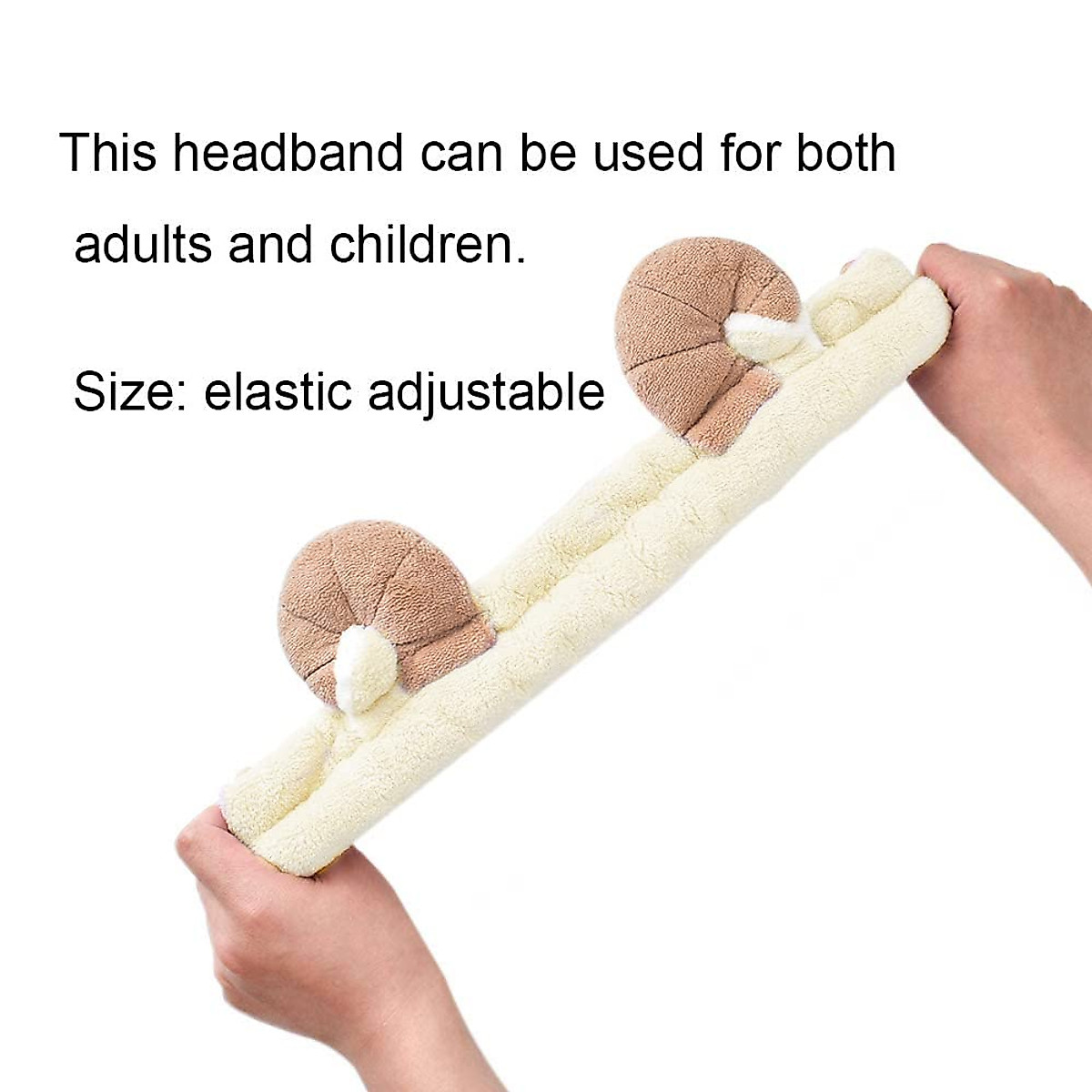 HUIANER Cute Animal Ears Headbands with Fluffy Ball Soft Coral Fleece Elastic Hair Band For Women Washing Face Makeup Cosmetic, Pack of 3