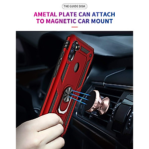 YZOK for Galaxy A11 Case,Samsung A11 Case,with HD Screen Protector,[Military Grade] Ring Car Mount Kickstand Hybrid Hard PC Soft TPU Shockproof Protective Case for Samsung Galaxy A11 (Red)