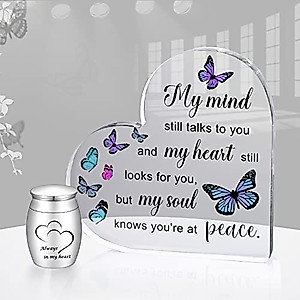 Small Urns for Human Ashes Butterfly Sympathy Gifts Mini Keepsake Urn for Ashes Acrylic Memorial Gifts for Loss of Mother