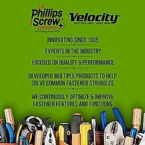Velocity Exterior 2 Inch Wood Screws Contractor Pack (Size #8) – Stick Tight Technology, Made with Carbon Steel, Includes Hexstix Bit & Storage Organizer Fence Screws for Wood (450 Pieces)