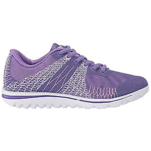 Propet Women's TravelActiv Knit Walking Shoe, Purple/Pink, 6 2E US
