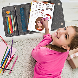 Activity Book for Girls and Boys - Premium Case Includes Large 60-page - 420 Stickers, Rainbow Scratch Papers, Reusable Stickers, Coloring Pencils, Numbers and Letters Stencil - Educational Toys Gift