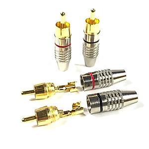 CESS RCA Plug Solder Gold Audio Video Connectors (10 Pack)