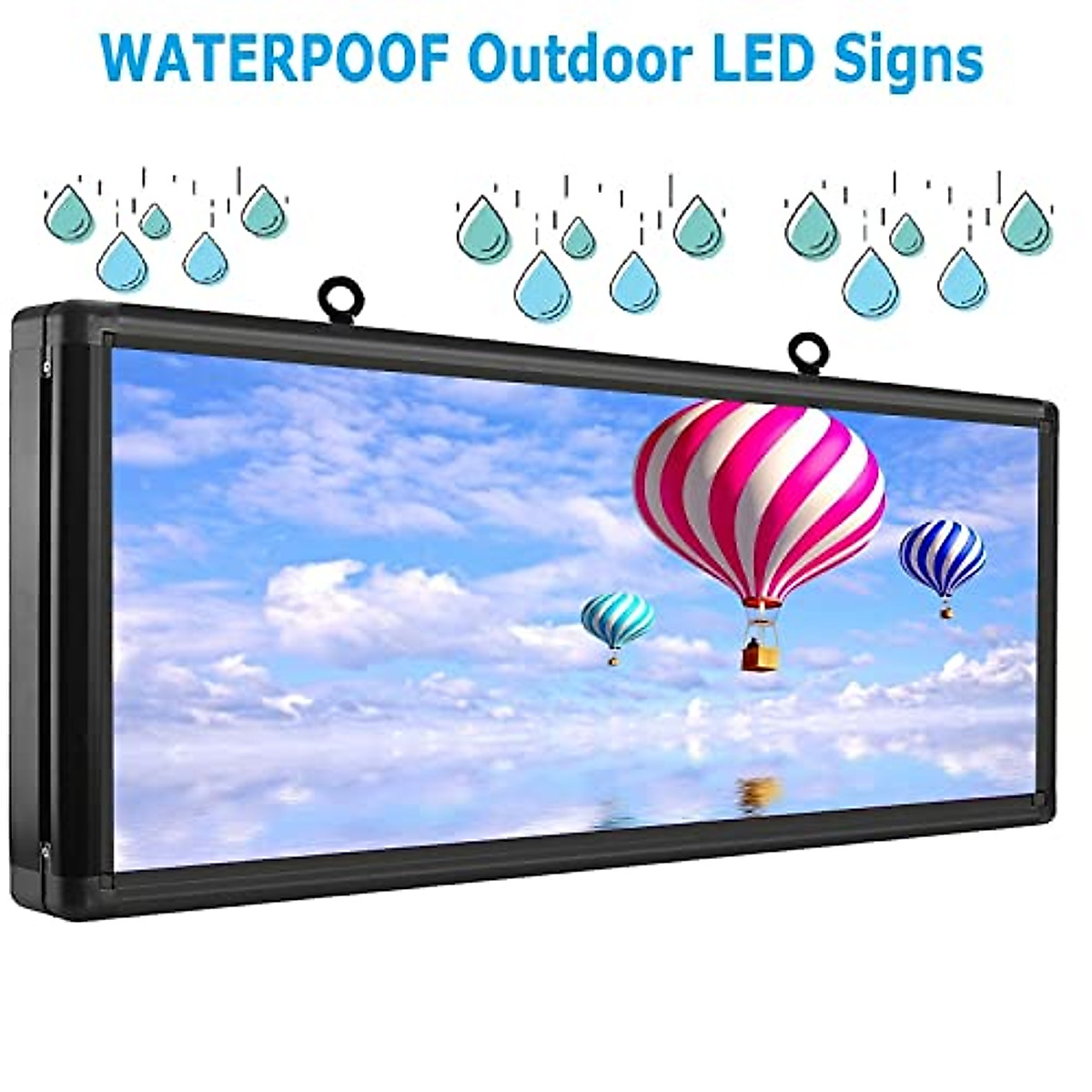 PH6 mm Outdoor LED Sign,40" x 18" Full Color Programming Support Texts, Images and Video Display.HIGH DEFINITION & HIGH BRIGHTNESS