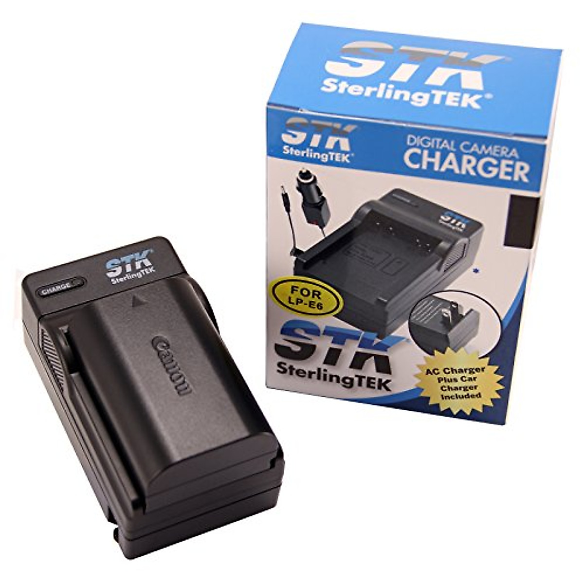 STK LP-E6 Battery Charger for Canon EOS 5D Mark II III and IV, 70D, 5Ds, 6D, 5Ds, 80D, 7D and 7D Mark II, 60D Cameras, LP-E6 Battery, LC-E6 Charger