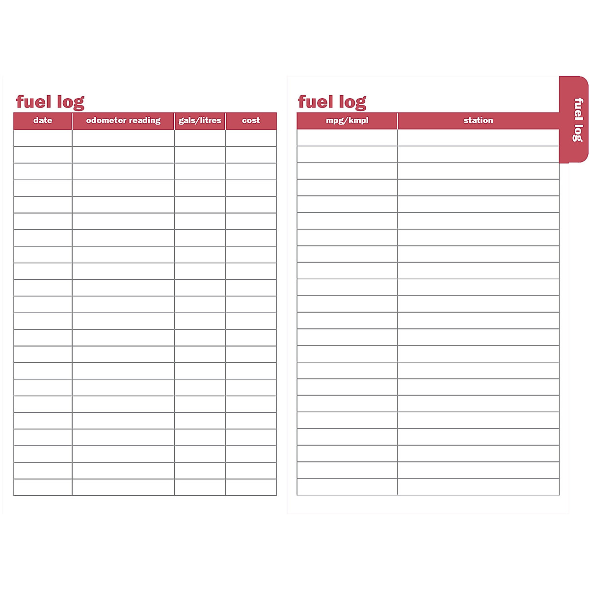 Auto Log Book (Mileage, Maintenance, and Expense Tracker)
