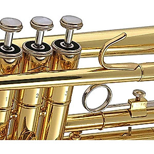 Jiayouy 3 Set B Flat Trumpet Valve Slide Finger Ring with Holder Screw for Trumpet Accessory Replacement