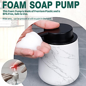 Bosilunlife Ceramic Foaming Soap Dispenser - 12 oz Marble Foam Hand Soap Dispenser Bathroom Countertop Soap Dispensers Kitchen Dish Soap Pump Dispenser Liquid Soap Dispenser for Bathroom
