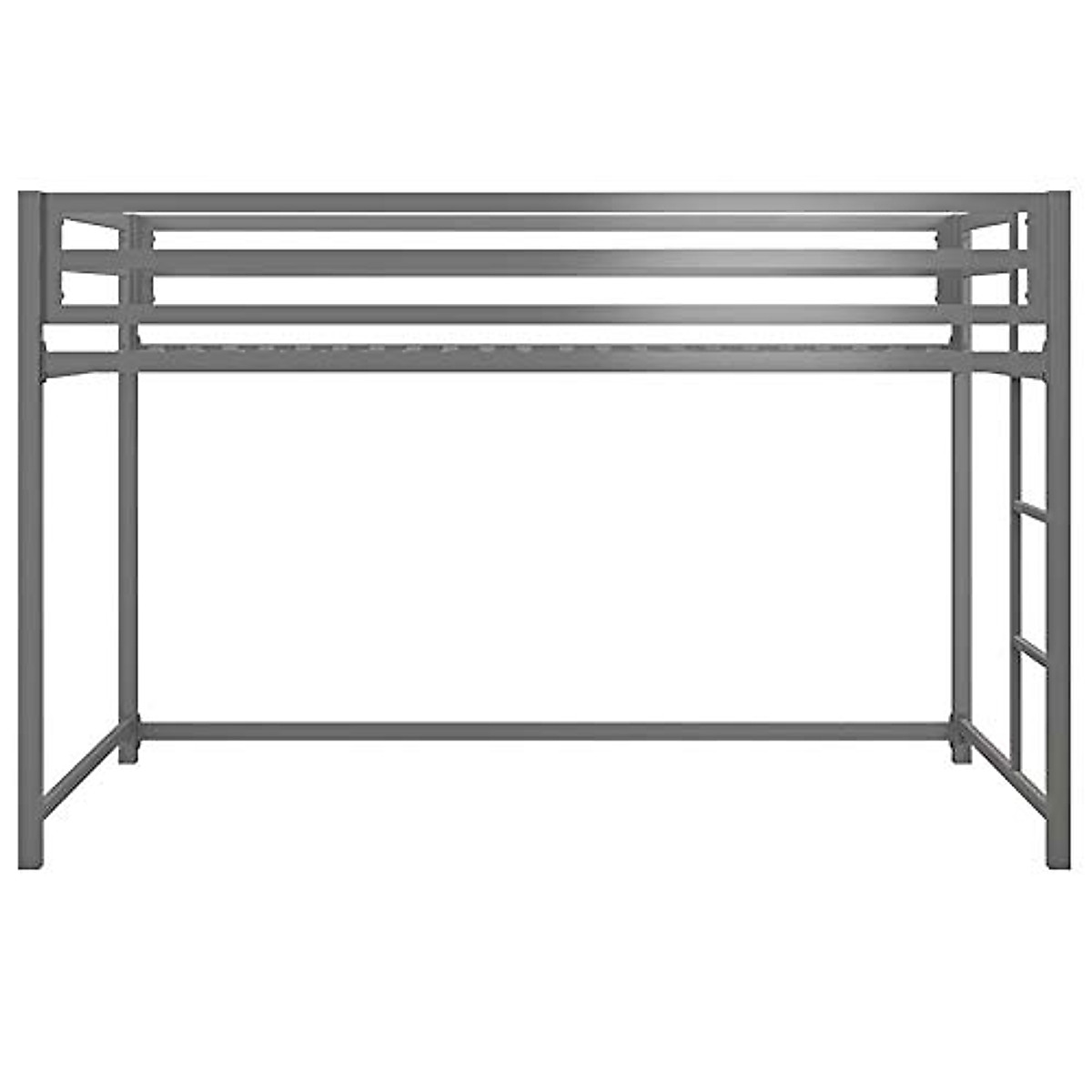 DHP Mabel Twin Metal Junior Loft Bed in Silver