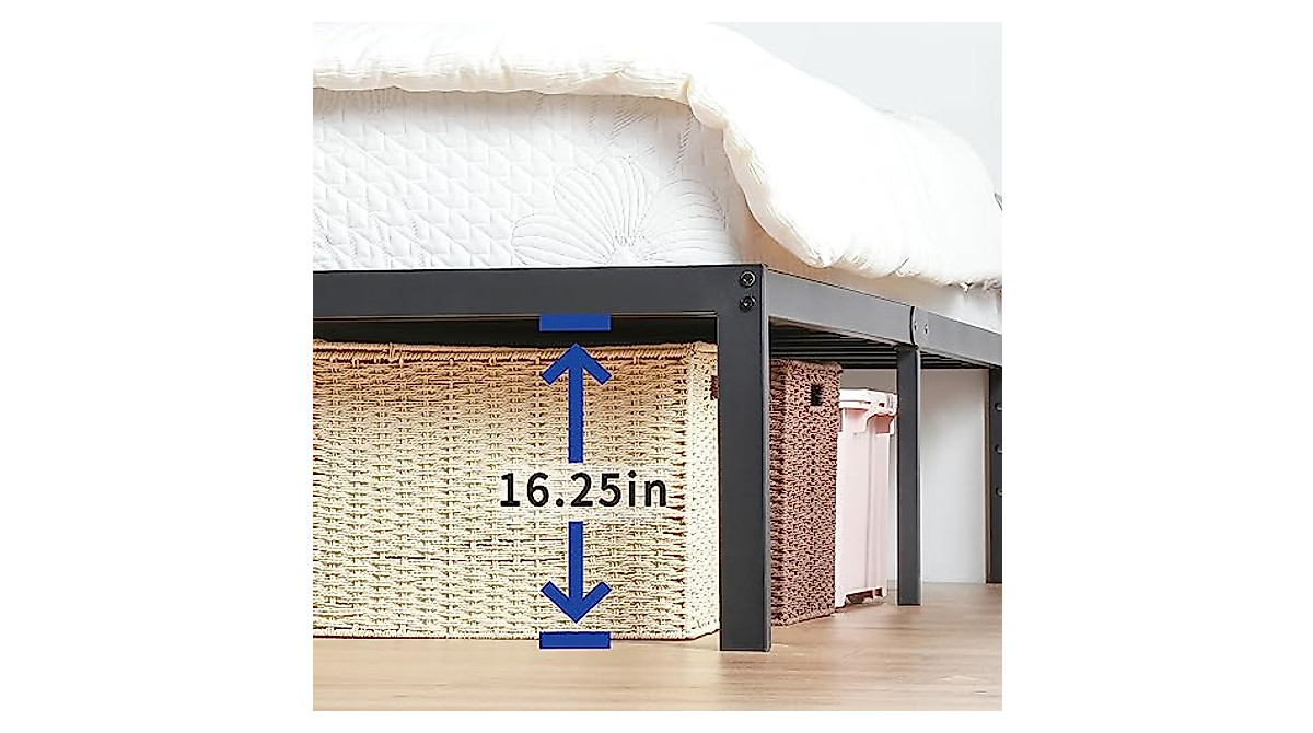 Heavy Duty King Steel Slat Bed Frame - No Box Spring Needed