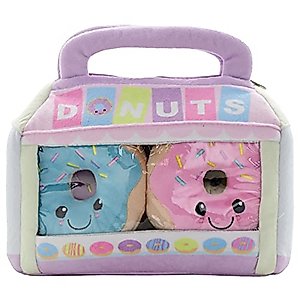 iscream Play with Your Food! Box of Donuts Fleece Play Pillow Set with Embroidered Accents