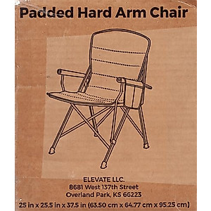 CORE 40021 Equipment Folding Padded Hard Arm Chair with Carry Bag, steel, polyester, Gray