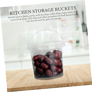 Cabilock Storage Bucket 10pcs Transparent Small Barrel Large Ice Cream Cup Containers with Ice Cream Freezer Ice Cream Tub Clear Plastic Candy Treat Buckets Meat Egg Basket Washing Pp