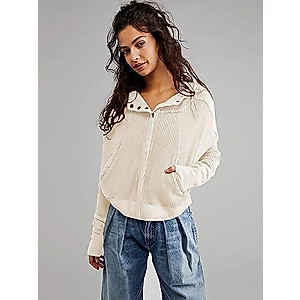 Azuki Stay Fashionable And Comfortable White SweatshirtWwomen Zip-Up In Waffle Grid Fabric-Size XL
