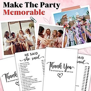 STOFINITY He Said She Said Bridal Shower Game - 50 Pcs Him Or Her Wedding Shower Game for 50 Guests, Engagement Party Game for Bridal Shower Decorations