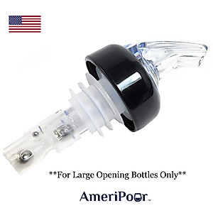 Measured Liquor Pourers - Large Cork For Oversized Bottles - Made 100% In The USA. Bar Spouts That Don't Leak - No Cracks, Just A Perfect Cocktail Pour Everytime. (Clear, 1.5oz (45ml) - 3 Pack)