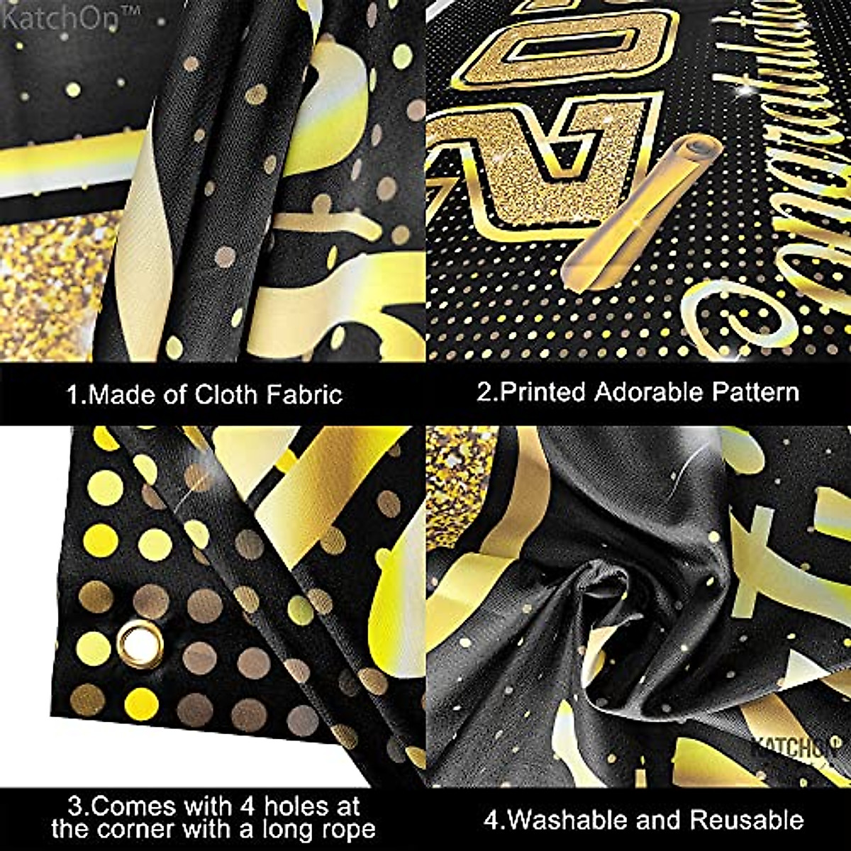 Class of 2022 Congratulations Graduate Banner -72x44 Inch Graduation Banner | Congratulations Banner Black and Gold Graduation Decorations 2022 | Graduation Party Decorations 2022 Congrats Grad Banner
