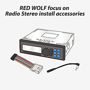 RED WOLF Car Stereo Wiring Harness Antenna Adapter Plug Compatible with Dodge Ram 2013-2020, Jeep 2014-2020, Chrysler 2015-2020 Aftermarket Stereo Nav Cable Connector No Factory Premium Amp