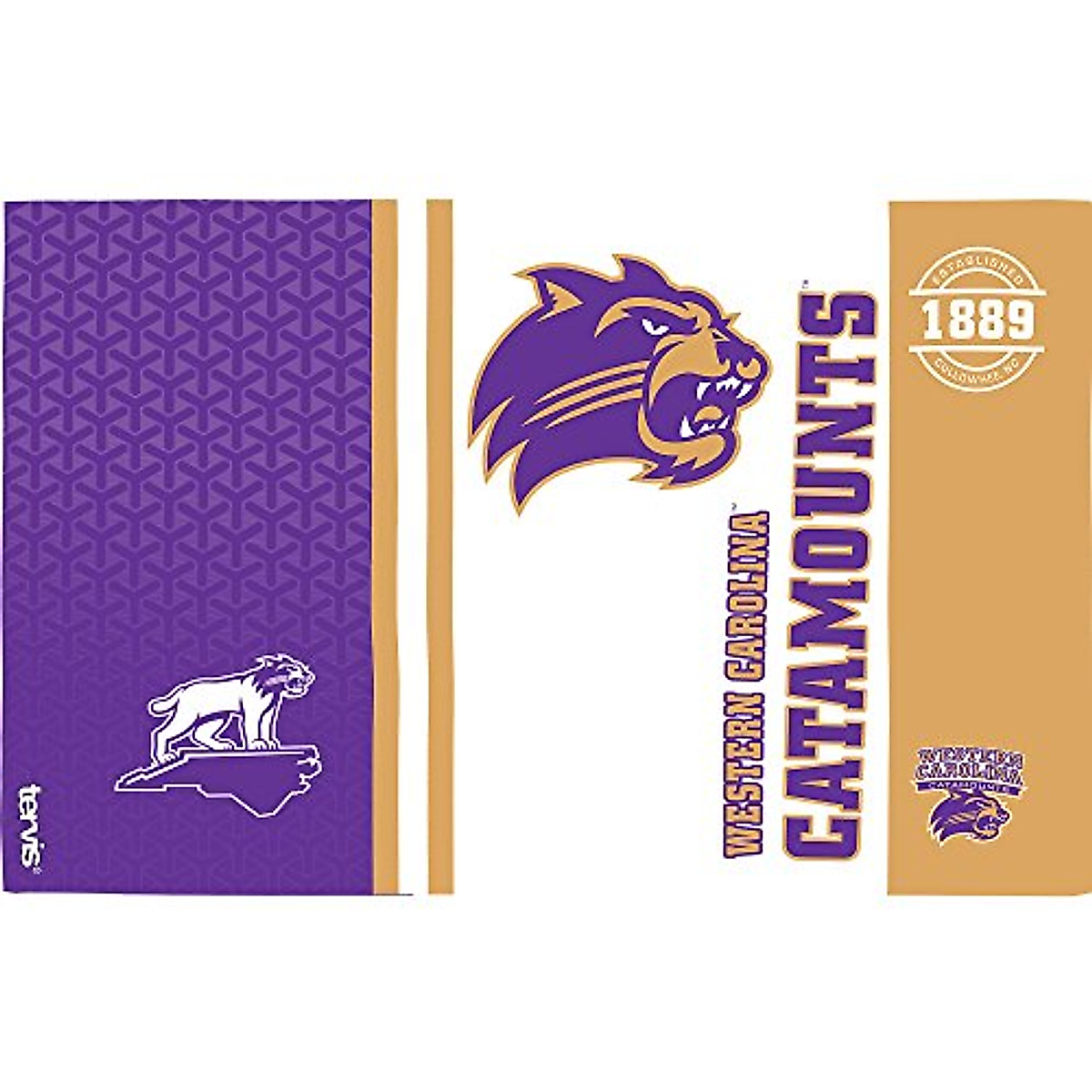 Tervis Western Carolina Catamounts College Pride Tumbler with Wrap and Royal Purple Lid 16oz, Clear