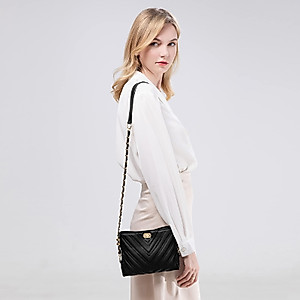Small Crossbody Bags for Women Purses Fashion Leather Lightweight Handbags Shoulder Bag(Black2)