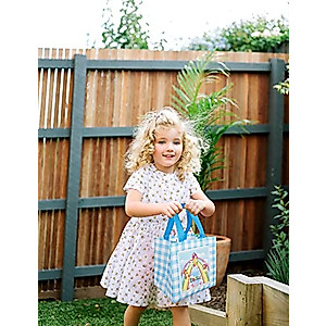 ANOTION Easter Gift Bags, 20 Packs Easter Bags for Kids Easter Treat Bags with Handle, Reusable Easter Goodie Bags Non-woven Rabbit Bunny Bag with 20 Tissue Papers for Easter Party Favors