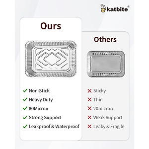 katbite Heavy Duty 9x13 Aluminum Pans (10-Pack) - Premium Disposable Foil Baking Pans for Cooking, Heating, Storing & Prepping Food