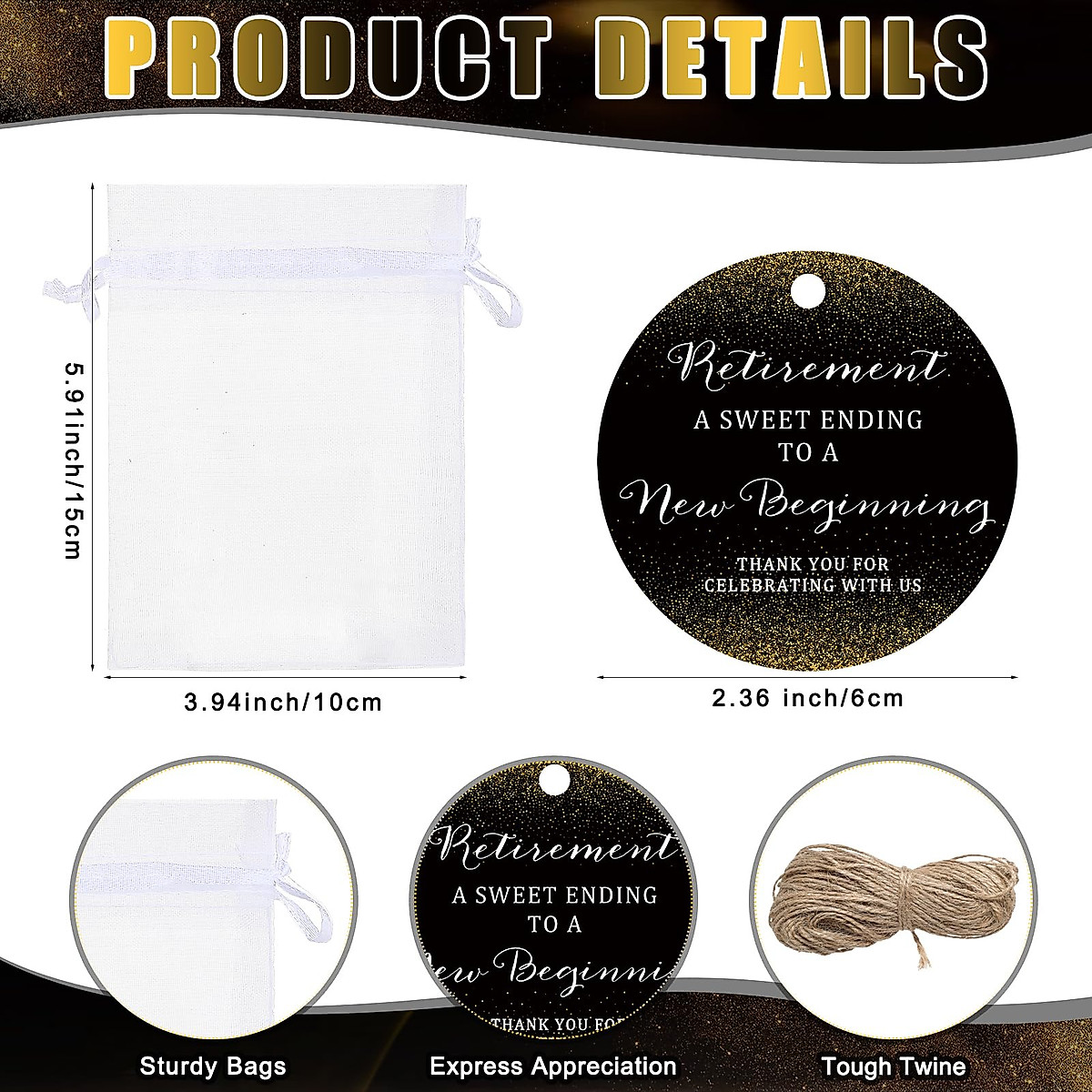 Havawish 25 Sets Retirement Party Favors for Guests Cheers to Retirement Short Glasses Stainless Steel Shot Glasses with Thank You Tags Organza Bags Retirement Souvenirs Party Decorations