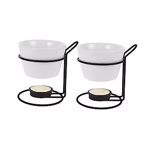 2 Sets Set Butter Heating Stove Chocolate Butter Melting Pot Candle Making Pot Cheese Warmers Butter Melter Butter Warmers for Seafood Ceramic Cheese Warmer Melting Fondue Pot Iron Garneck