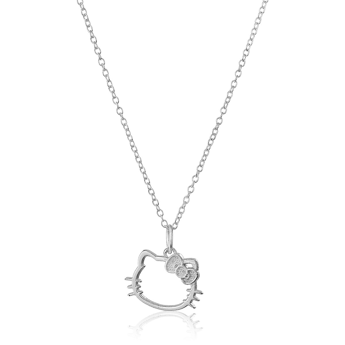 Hello Kitty Disney Sterling Silver Silhouette Pendant Necklace