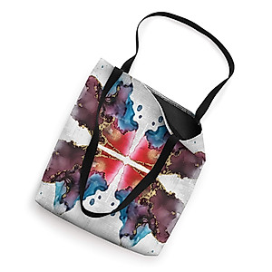 Red, Purple & Blue Modern Art Alcohol Ink Distressed Pattern Tote Bag