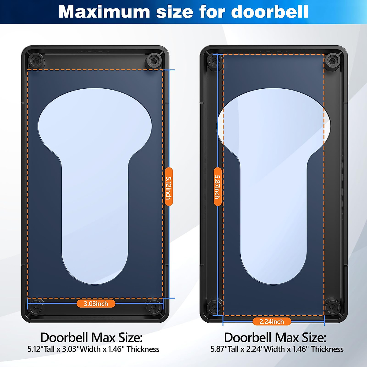 Doorbell Mount for Ring/Blink/Eufy Wireless Video Doorbell, Compatible with Ring Doorbell 4/3/2/1, No Drill Anti Theft Doorbell Mount Camera Mount with Double Screw Fixing, Black