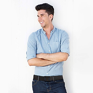 4 Pieces Women Elastic Stretch Belt Invisible No Show Waist Belt with Flat Buckle (Black Blue Khaki Coffee)