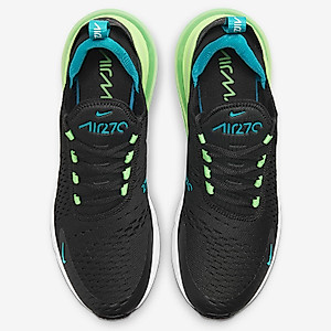 Nike Men's AIR MAX 270 Shoes, Black/Aquamarine-green Strike-white, 9.5