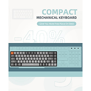 ZIYOU LANG RK68 60% Wireless Mechanical Keyboard,Bluetooth 5.0/2.4Ghz Dual Mode Receiver,Hot-Swappable Mini 68-Key,Retro Color Keycaps,Linear Red Switch,Ultra Power Saving for PC PS4 Xbox iPhone ipad