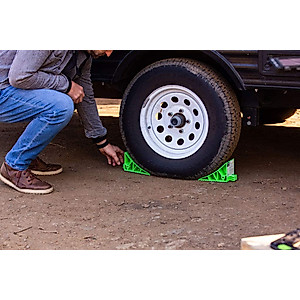 Dock N Stow Trailer Jack Stand, Stabilizer Leveling Block Store on Tongue Frame, Fits Most Jacks, Set Includes Wheel Chocks & Lock, RV Camper, Boat, Pop Up Travel Accessories, Secure w/Bungee, GEN 1B