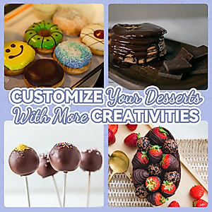 Party Desserts Candy and Chocolate Melting Pot with 2 Pots, Mini Electric Fondue Pot, Melts Candy Chocolate in a Couple of Minutes, Ideal for Cake Pops Cookies Cakes, 2.5 Cups, Aqua