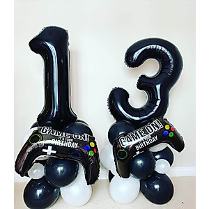 4 Pack Gamer Party Balloons Helium Foil Mylar Video Game on Balloons Video Game Controller Balloons for Boys Game Themed Party Birthday Decorations Supplies 23.6 x 15.7 Inch