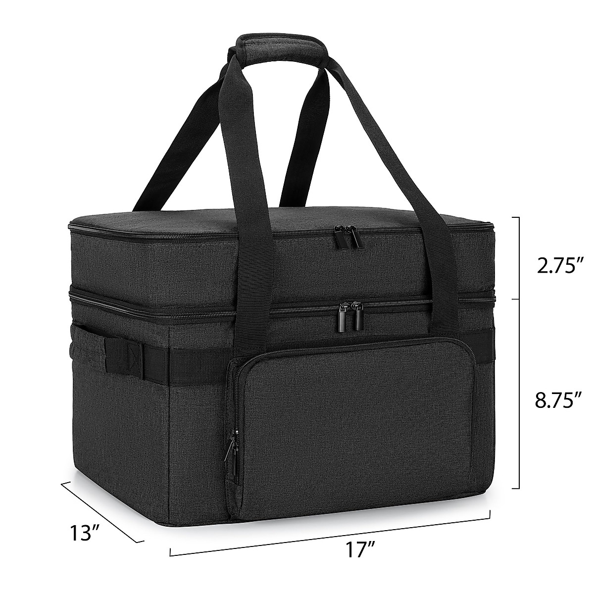 LUXJA Indoor Grill Carrying Bag with Bottom Pad Compatible for Ninja Sizzle GR101 Smokeless Grill, Double Layer Electric Grill Bag with Plates Section (Bag Only), Black